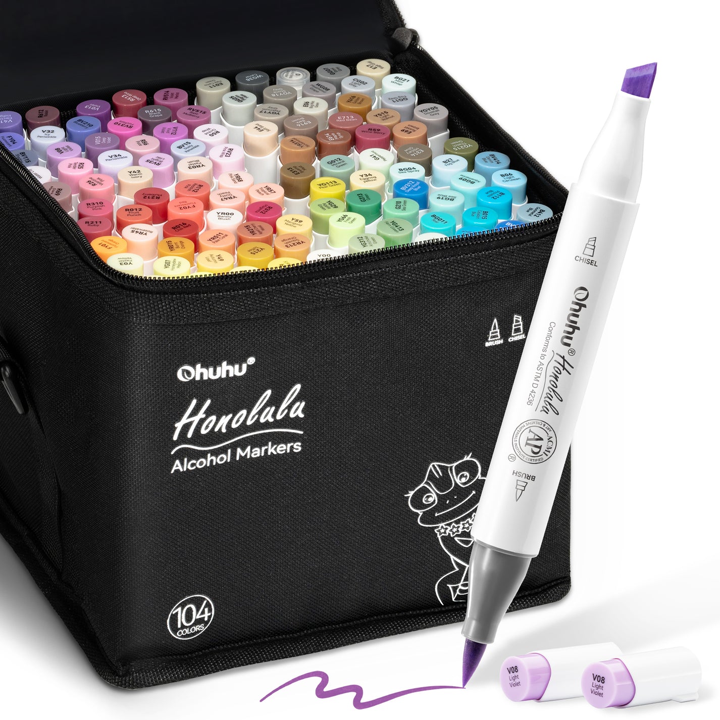 Ohuhu Honolulu 104 Colours Dual Tip Alcohol Art Markers – MoonArt