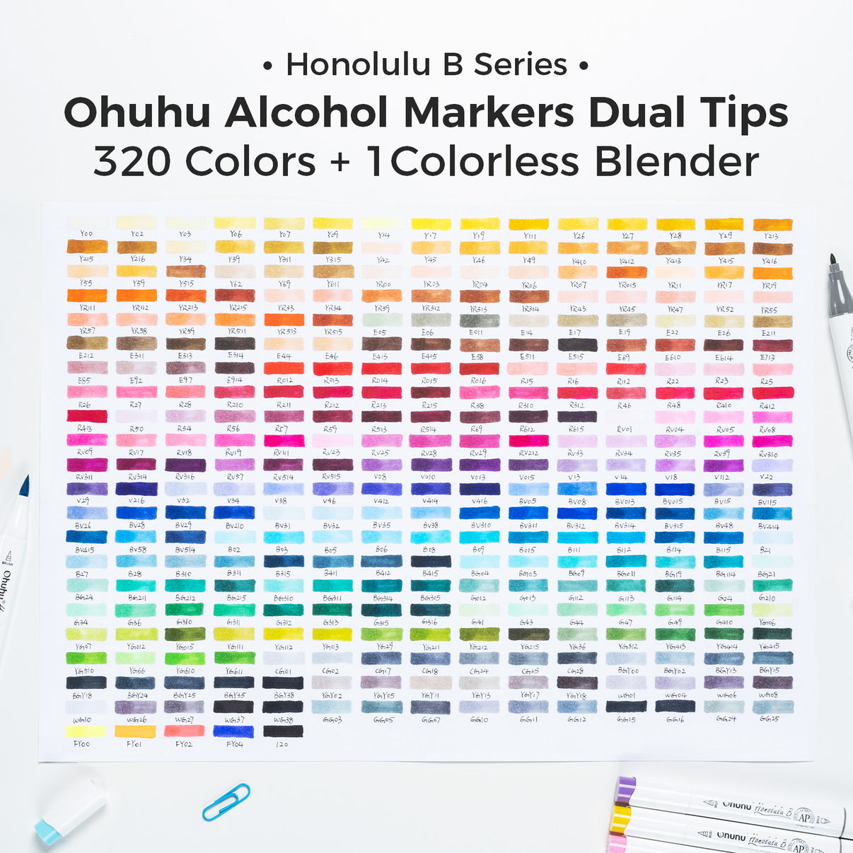 Ohuhu Honolulu B 320 Colours Dual Tip Alcohol Art Markers – MoonArt